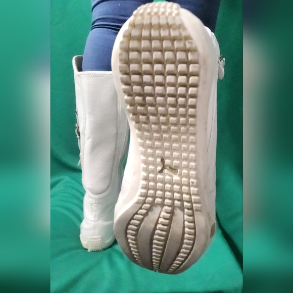 Puma | Shoes | Puma Berlin Moto Leather Boots Womens Size 95 White ...